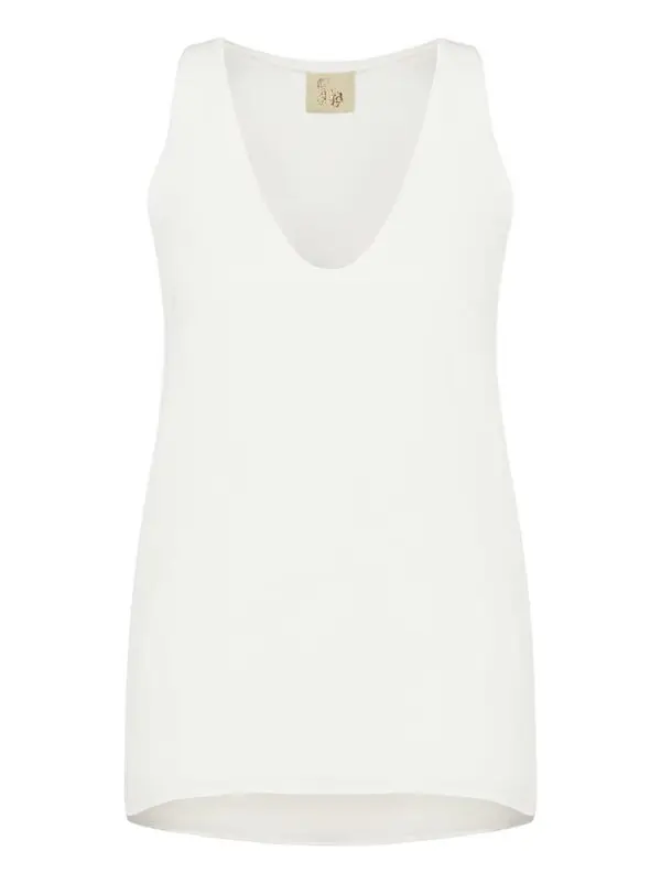 PAULA Serena Silk Tank Top - White