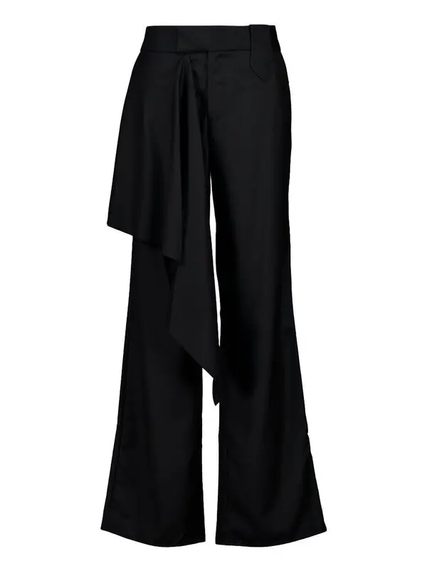 Johanna Ortiz Outlaw Wool Draped Pants - Black