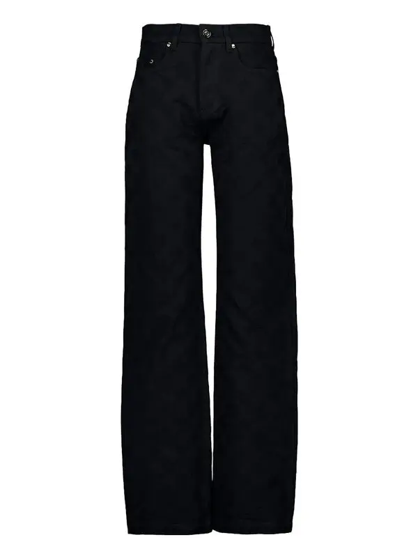 Casablanca Straight Fit Monogram Denim Jeans - Black