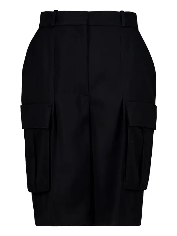 Balmain Wool Cargo Bermuda Shorts - Black