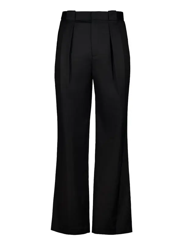 Casablanca Wide-leg Virgin Wool Trousers - Black