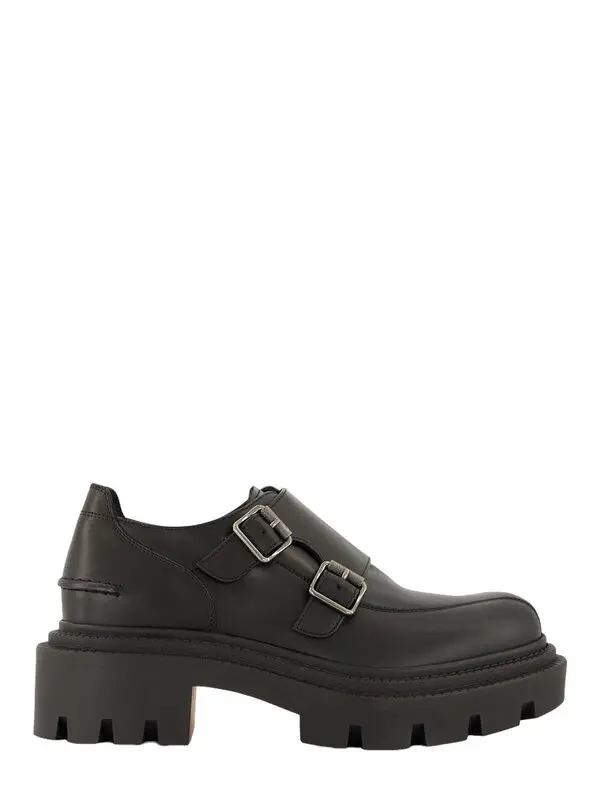 CHRISTIAN LOUBOUTIN Antonina College Double-buckle Leather Loafers - Black