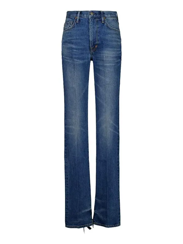 TOM FORD Flare Fit Japanese Stonewashed Jeans - Blue