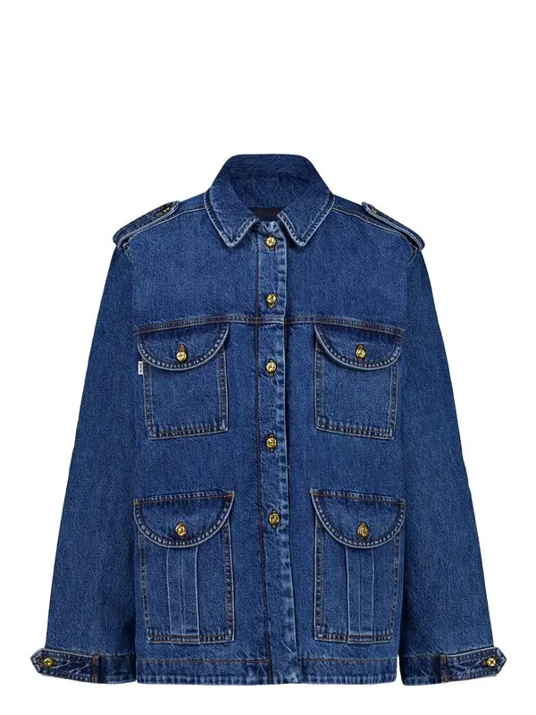 BLAZÉ MILANO Nariida Sapphire Sahariana Denim Jacket - Blue