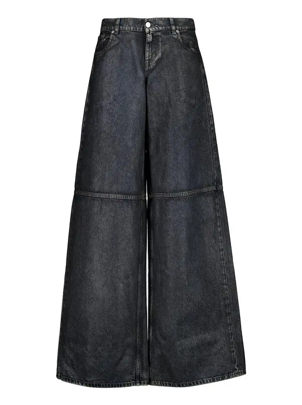 Stella McCartney Aged Waxed Straight-leg Jeans - Blue