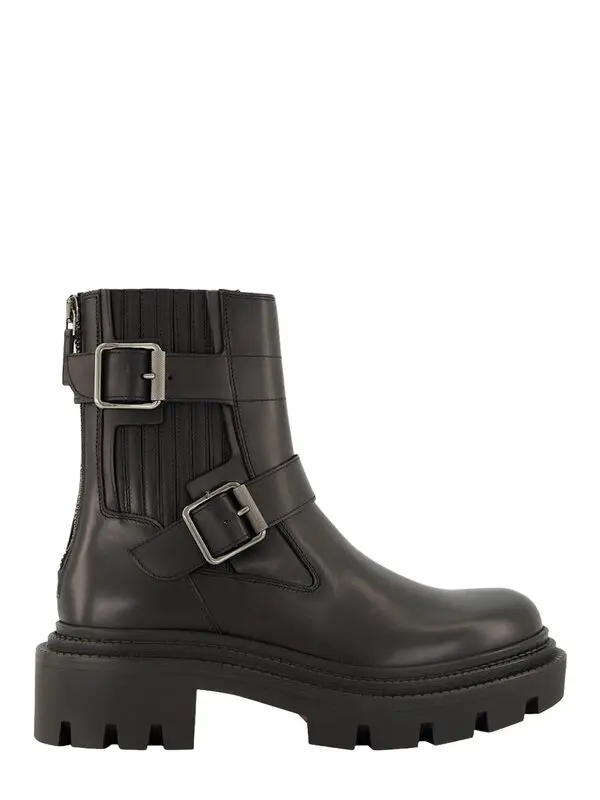 CHRISTIAN LOUBOUTIN Oxybootie College Leather Boots - Black