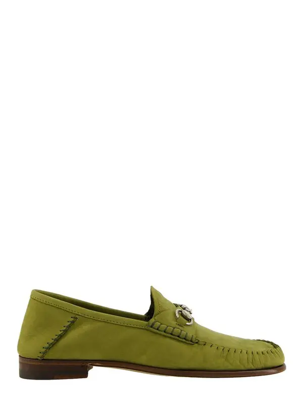Gucci Suede Gigi Loafer With Horsebit - Green