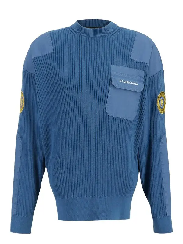 Balenciaga Cotton Sweater - Blue