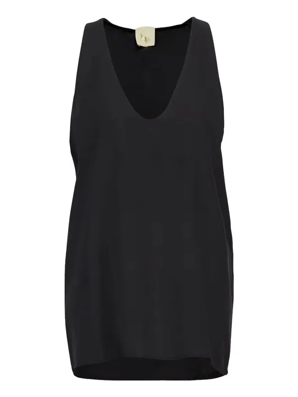 PAULA Serena Silk Tank Top - Black