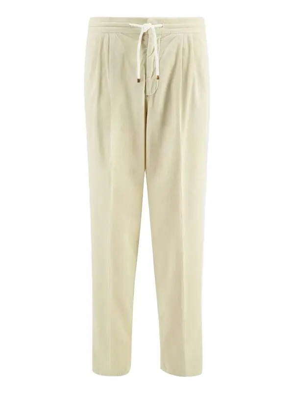 Brunello Cucinelli Corduroy Drawstring Trousers - Cream
