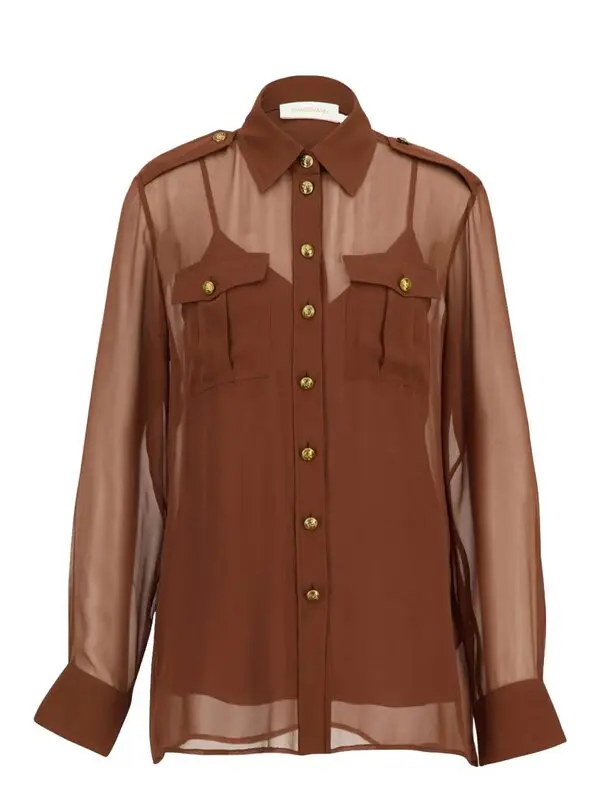 Zimmermann Memento Pocket Shirt - Brown