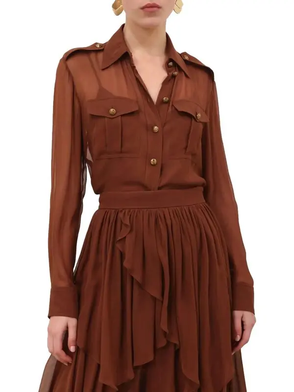 Zimmermann Memento Pocket Shirt - Brown