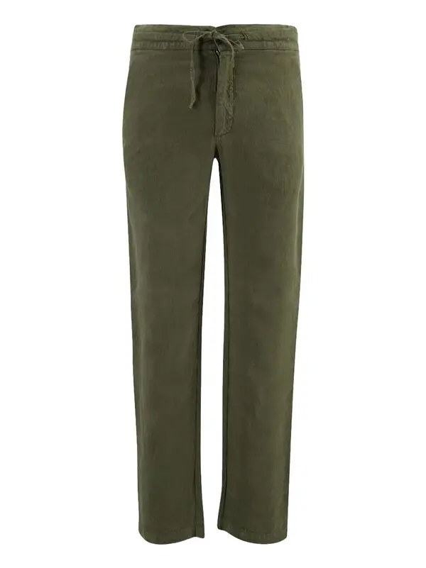 120% Lino Linen Drawstring Trousers - Green