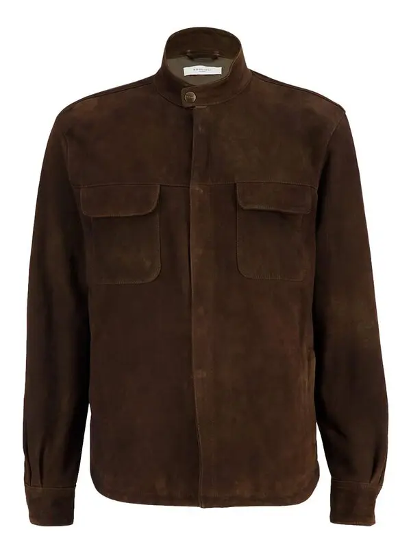 Boglioli Suede Bomber Jacket - Brown