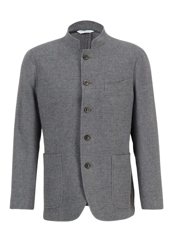 Boglioli Wool-cashmere Stand Collar Jacket - Grey