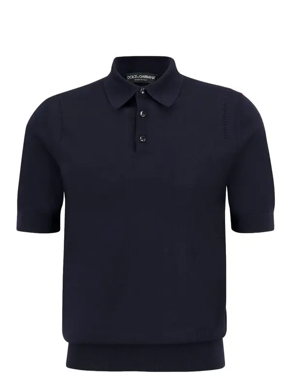 Dolce & Gabbana Fine-gauge Wool Polo Shirt - Blue