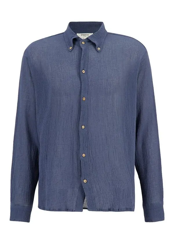 Spiritum Tulum Indigo Balam Cotton Shirt - Blue