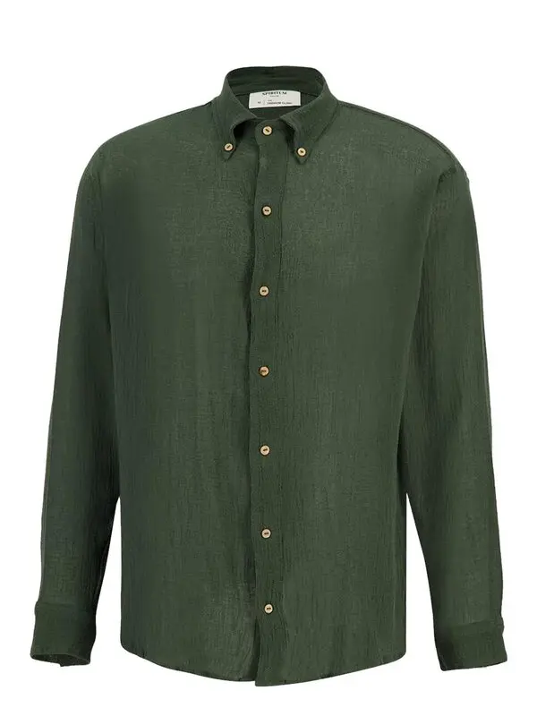 Spiritum Tulum Forest Balam Cotton Shirt - Green