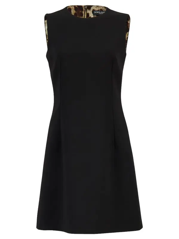 Dolce & Gabbana Virgin Wool Sleeveless Mini Dress - Black