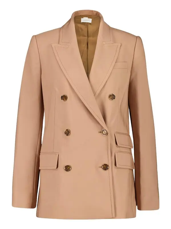 Zimmermann Hypnotic Double-breasted Wool Blazer - Beige