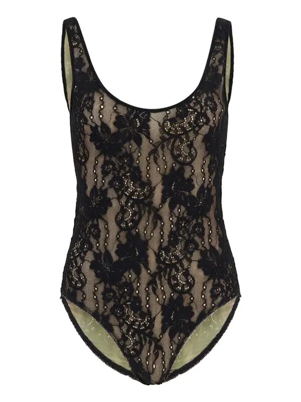 Zimmermann Lace Scoop Bodysuit - Black