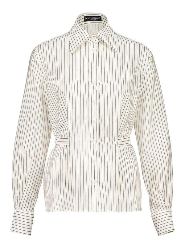 Dolce & Gabbana Pinstripe Silk-cotton Shirt - White