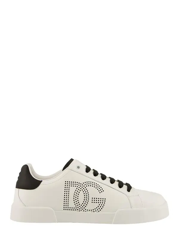 Dolce & Gabbana Calfskin Portofino Sneakers - White