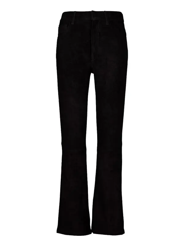 PAULA Zircon Suede Flared Pants - Black