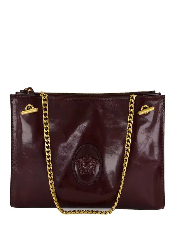Versace Cabine Leather Shoulder Bag - Brown Season_ss26