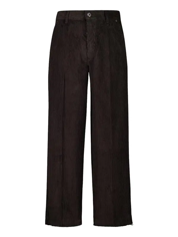 AMI Paris Cotton Corduroy Large Fit Trousers - Black