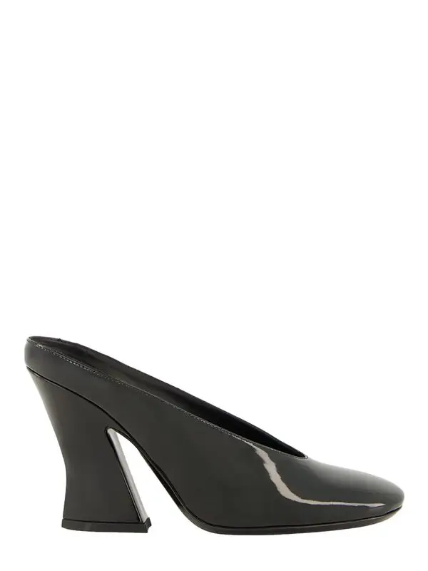 Givenchy Sculpted Patent Heeled Mules - Black