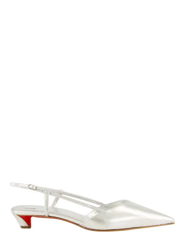 CHRISTIAN LOUBOUTIN Miss Z Slingina Slingback Pumps - Silver