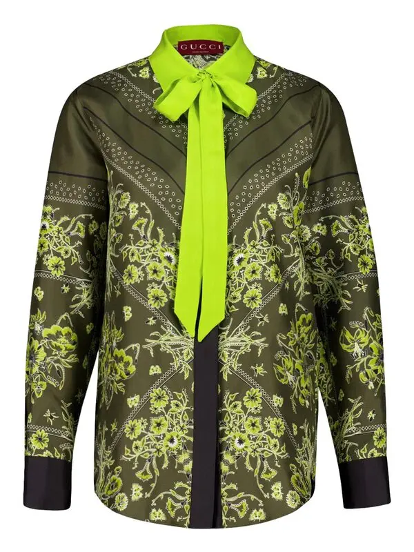 Gucci Floral Bandana Print Silk Shirt - Multicolour
