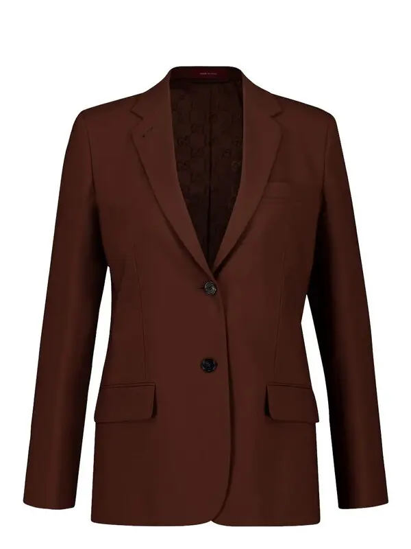Gucci Single-breasted Wool Jacket - Brown