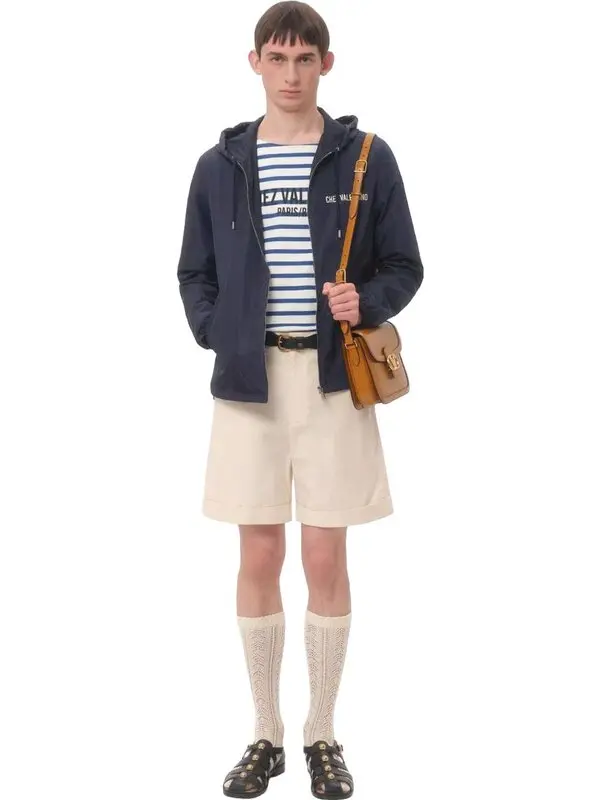 Valentino Garavani Chez Nylon Hooded Windbreaker - Blue