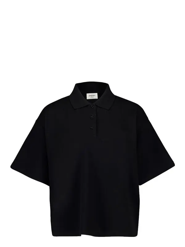 Saint Laurent Cassandre Polo Shirt - Black