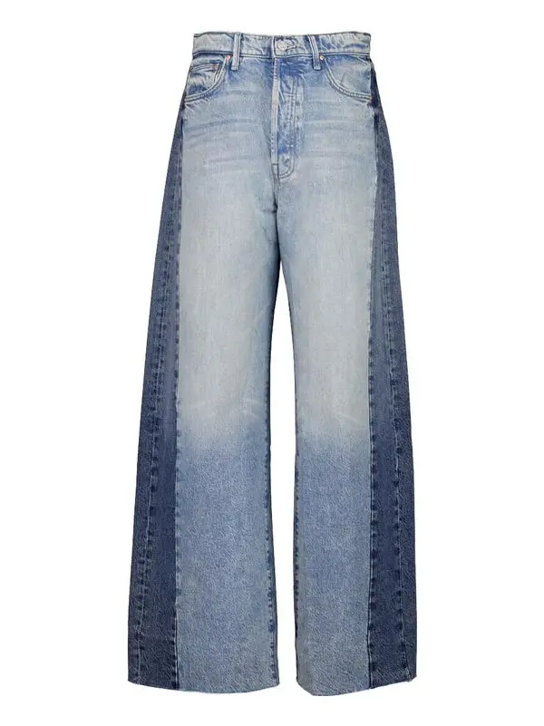 MOTHER The Pipe Dream Button Sneak Fray Jeans - Blue