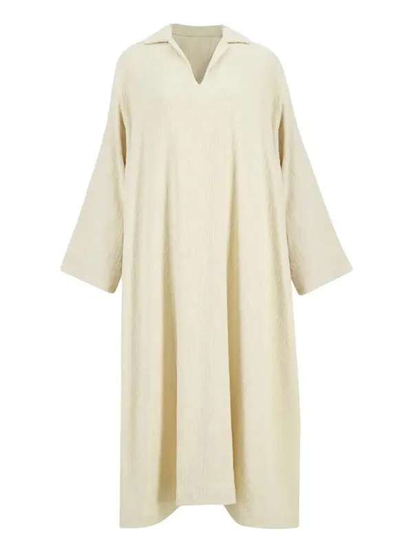 MARRAKSHI LIFE V-neck Cotton Caftan - Cream