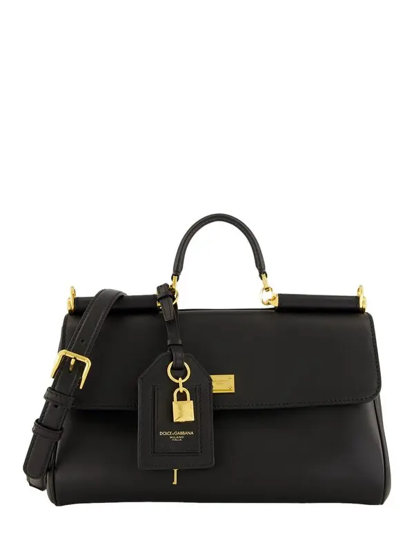 Dolce & Gabbana My Sicily Leather Handbag - Black