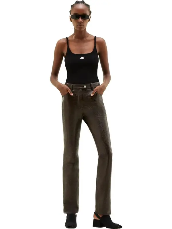 COURREGES Reedition Rib Knit Tank Top - Black