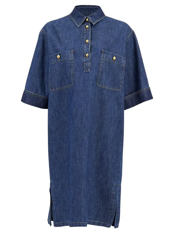 Valentino Garavani Denim Midi Shirt Dress - Blue