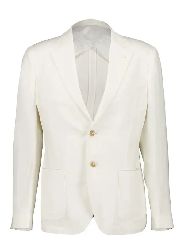 Frescobol Carioca Ivory Paulo Linen Blazer - White