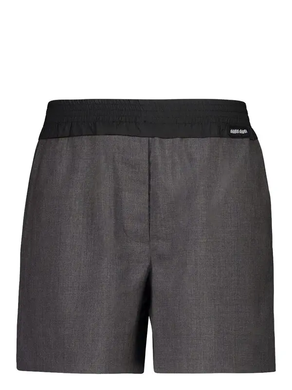 Miu Miu Ardesia Superfine Wool Shorts - Grey