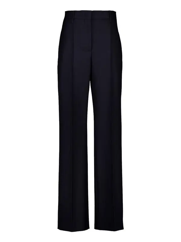 Prada Dark Straight-leg Virgin Wool Trousers - Blue