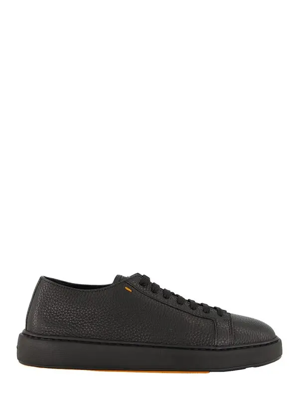 Santoni Low-top Leather Sneakers - Black