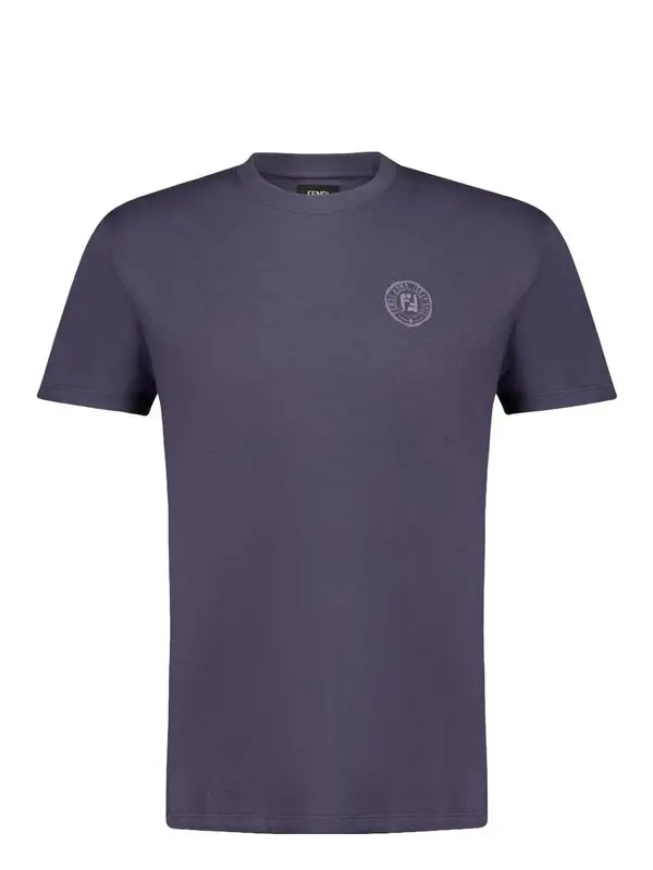Fendi Dark Ff Postcards Cotton T-shirt - Blue