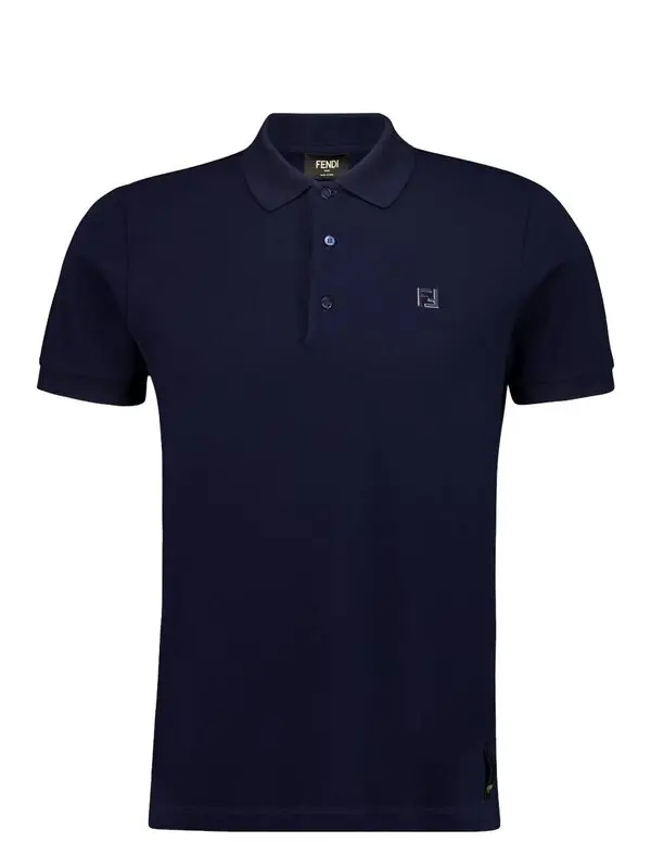 Fendi Navy Cotton Piqué Polo Shirt - Blue