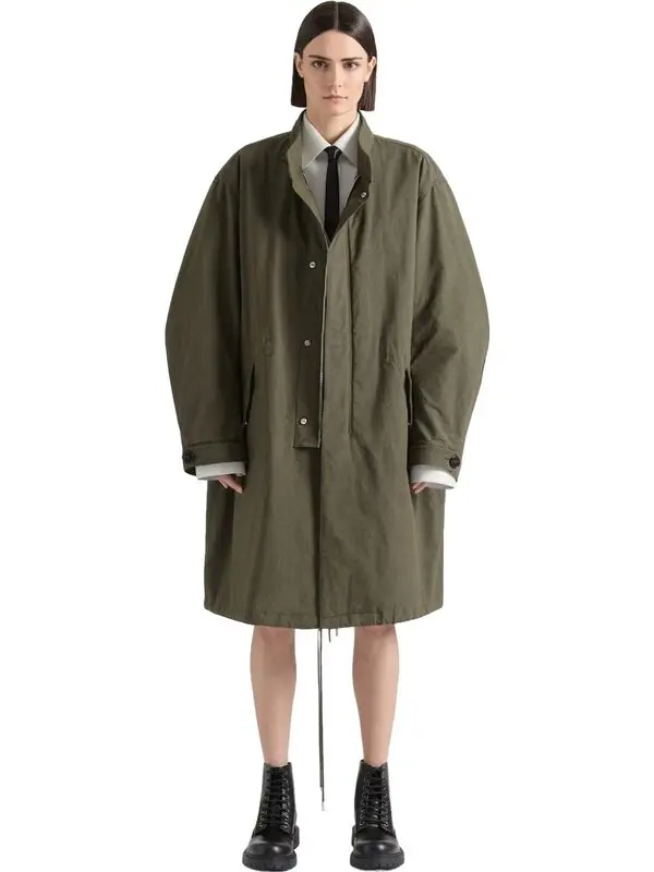 Givenchy Cotton Parka With Stamp Print - Green
