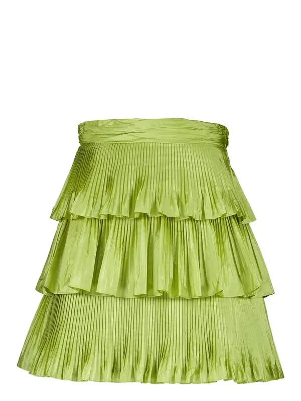 Valentino Garavani Silk Taffetas Ruffle Skirt - Green