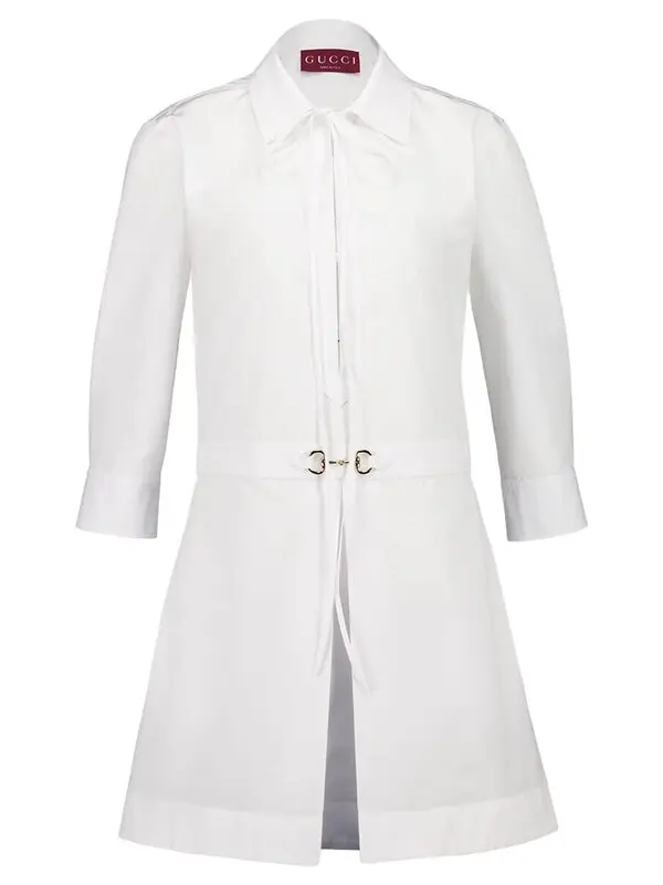 Gucci Shirt Dress With Horsebit Detail - White